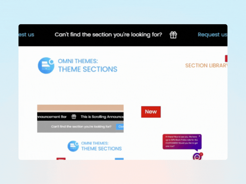 Scrolling Announcement Bar – OT: Theme Sections Demo